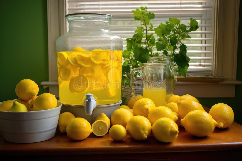 Lemonade Making Process with Squeezed Lemons and Juicer Stock Illustration - Illustration of ...