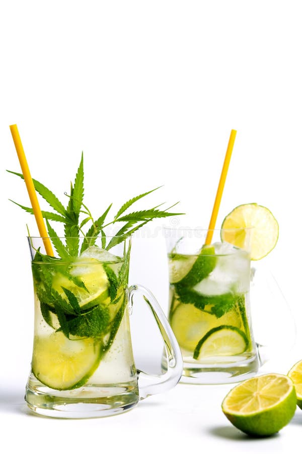 Lemonade with Marijuana in a Glass Stock Photo - Image of herb, detox ...