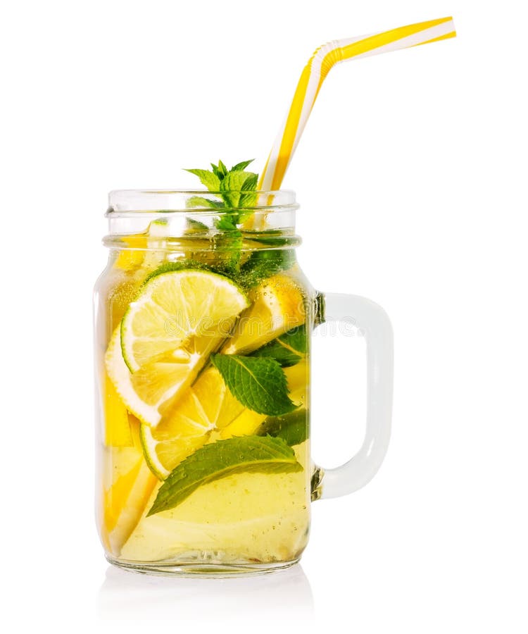 Lemonade In A Mason Jar With A Straw Stock Image - Image of tonic, cube ... Lemonade In A Mason Jar With A Straw Stock Image - Image of tonic, cube ...