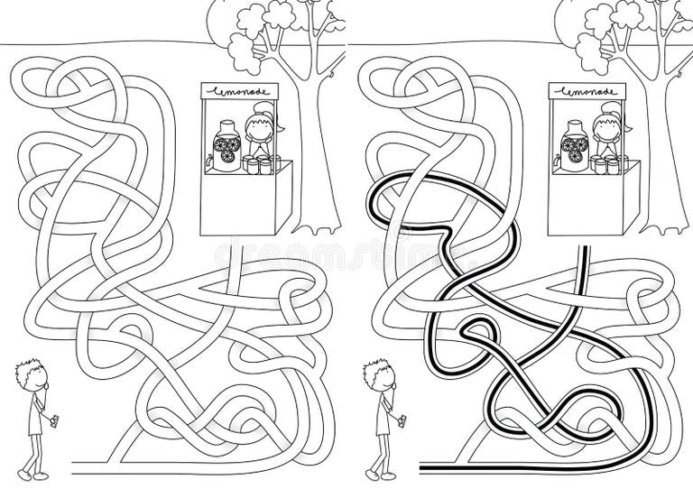 Lemonade maze stock vector. Illustration of maze, black - 102874111