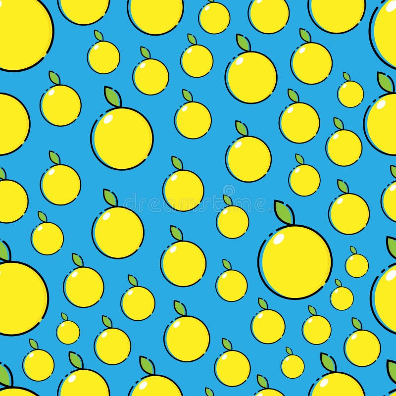 Lemonade Pattern Seamless with Blue Background Stock Vector ...