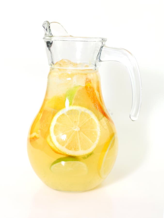 Lemonade in a Pitcher with Lemon and Lime Slices, a Refreshing Drink ...
