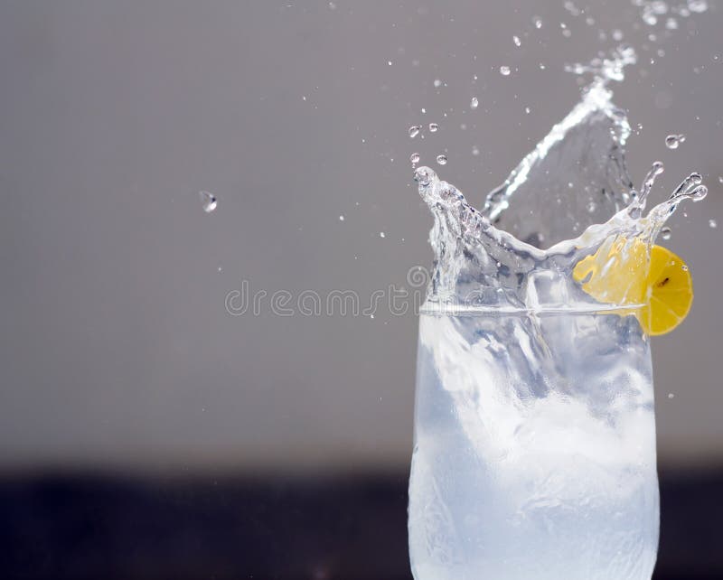 Lemonade with splash stock photo. Image of cube, splash - 175702376