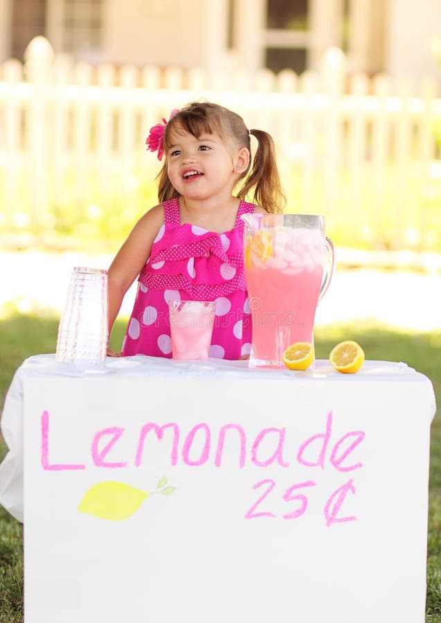 Lemonade Stand Open for Business Stock Photo - Image of homemade ...