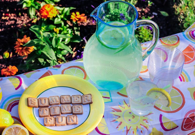 Lemonade and Summer Time Fun Stock Photo - Image of outdoors, cookies ...