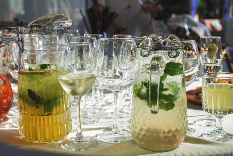 Lemonade on table stock photo. Image of freshness, pitcher - 119979922