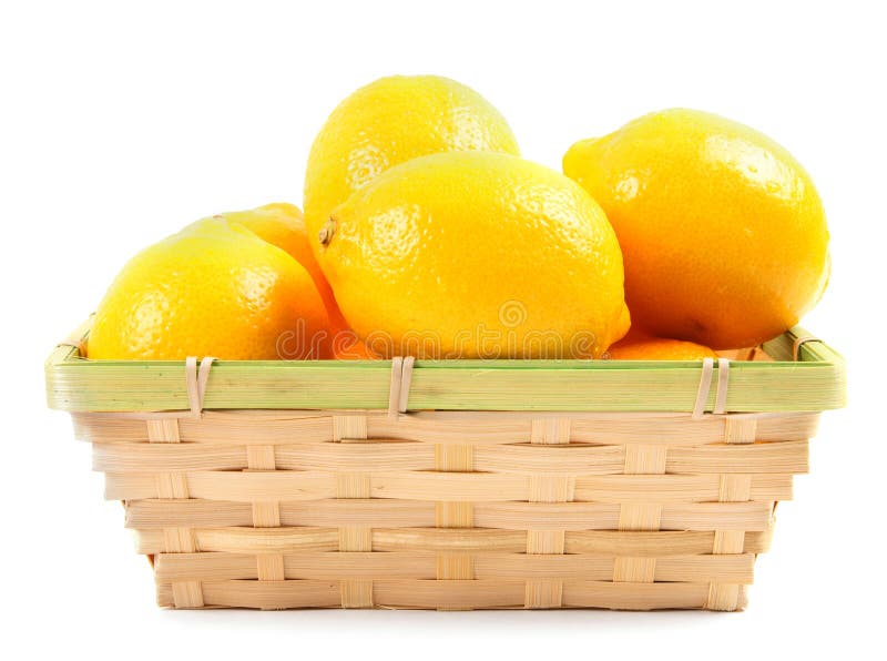 Lemons in a basket stock image. Image of lemon, field - 44808317
