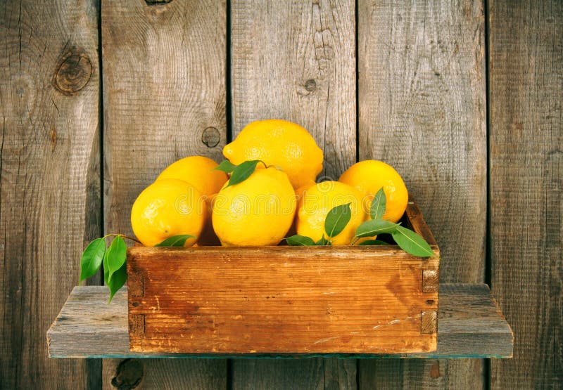 Lemons in a box stock image. Image of color, dieting - 44674209