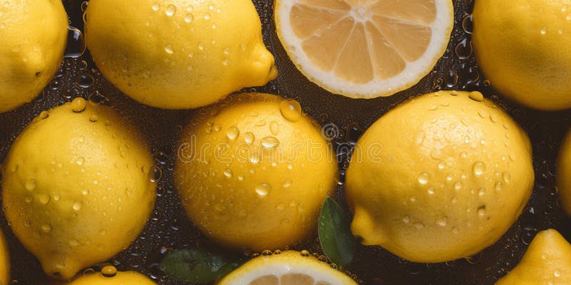 Lemons on a Counter in the Supermarket. Banner Created with Ai ...