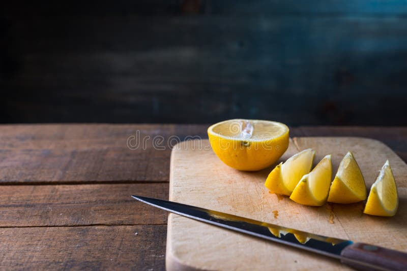 Lemons Cut on a Cutting Board Stock Image - Image of concept, gourmet ...