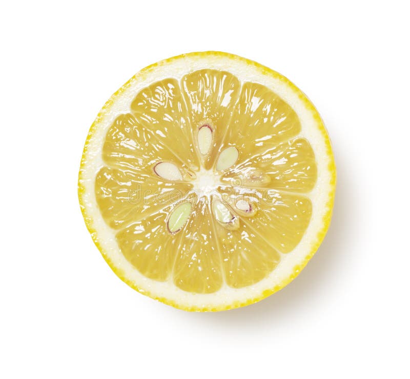 Lemons Cut in Half, Placed on a White Background Stock Image - Image of ...