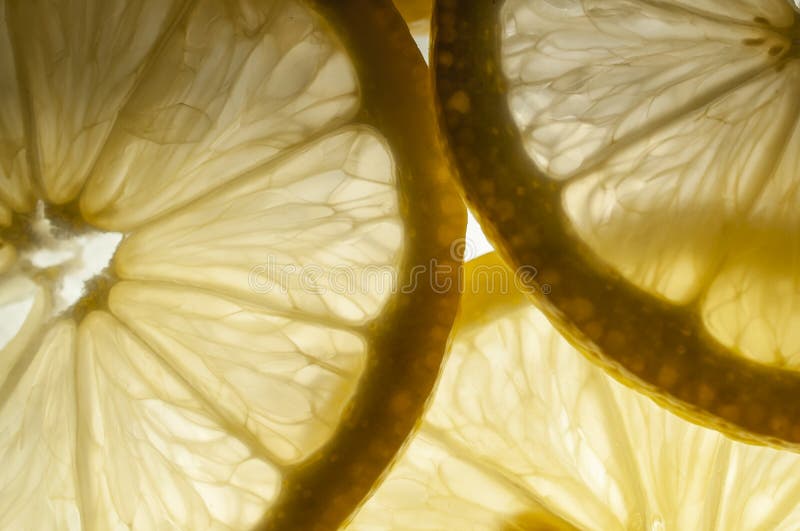 Lemons in the Cut are Illuminated with Light. Stock Photo - Image of ...