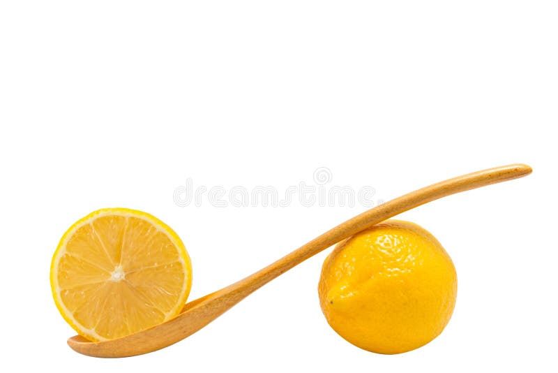 Lemons Fruit and Wooden Spoon Stock Photo - Image of fruit, isolated ...