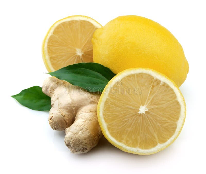 Lemon and ginger stock photo. Image of medicine, white - 17569394