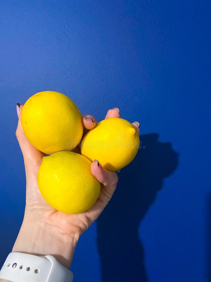 Lemons in the hand stock photo. Image of healthy, plant - 347943820