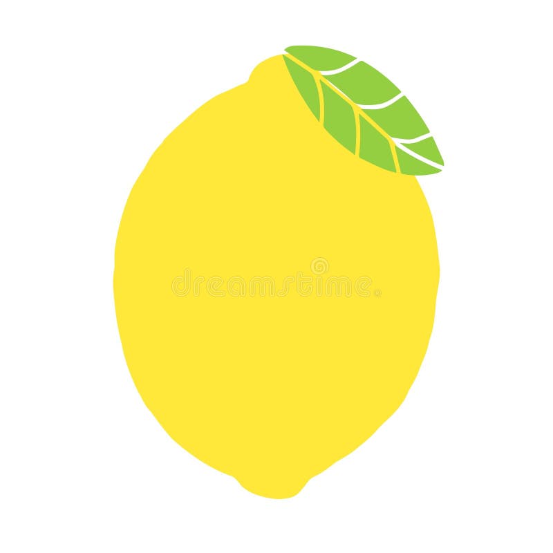 Lemons with Leaf Single Object Vector Clipart. Fresh Citrus Fruit ...