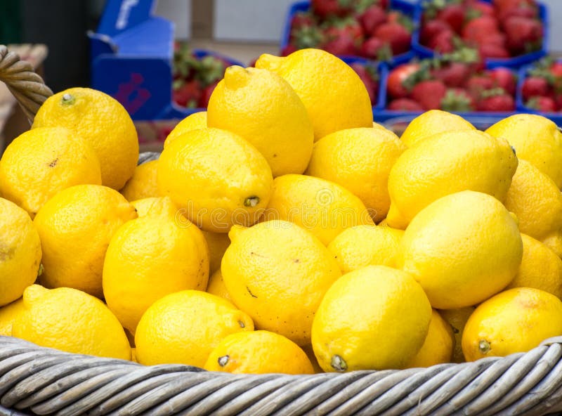 Lemons at the Market stock image. Image of fruits, market - 44672663