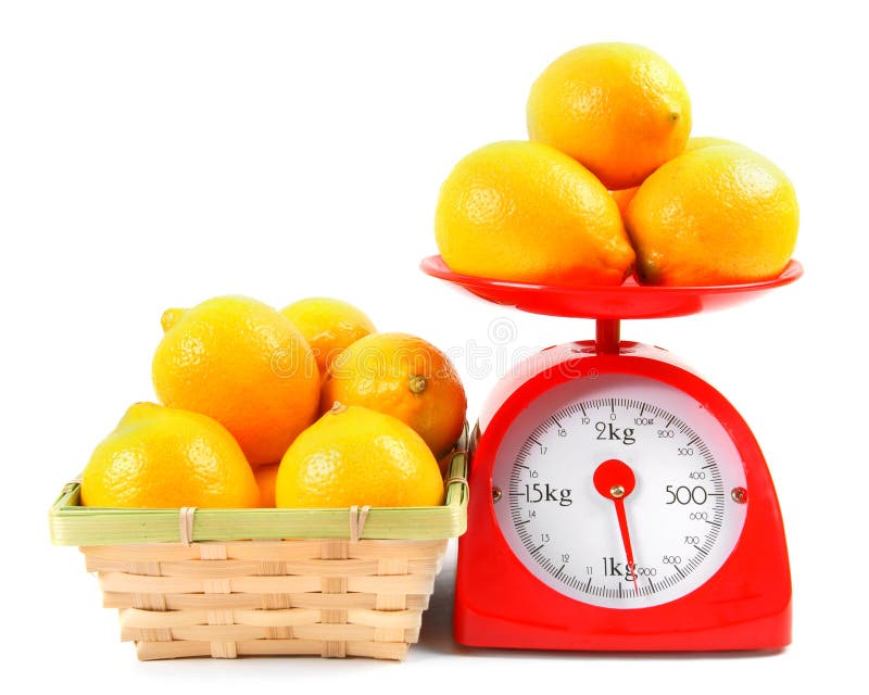 Lemons on scales stock photo. Image of juice, ripe, lemon - 44809286