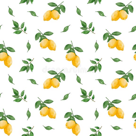 Lemons Seamless Pattern for Fabric Design, Citrus Pattern, Fruits ...