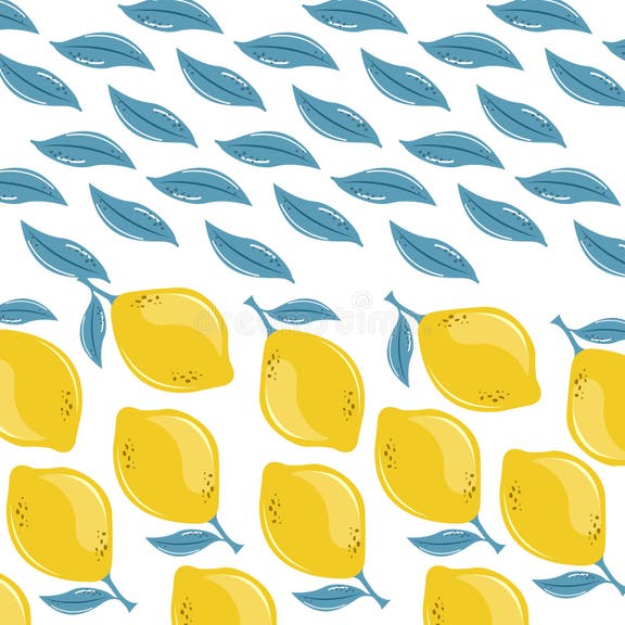 Lemons Seamless Pattern and Tropical Seamless Pattern with Yellow Lemons. Fruit Repeated ...