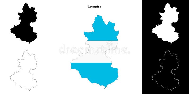 Lempira outline map stock vector. Illustration of honduras - 342101081