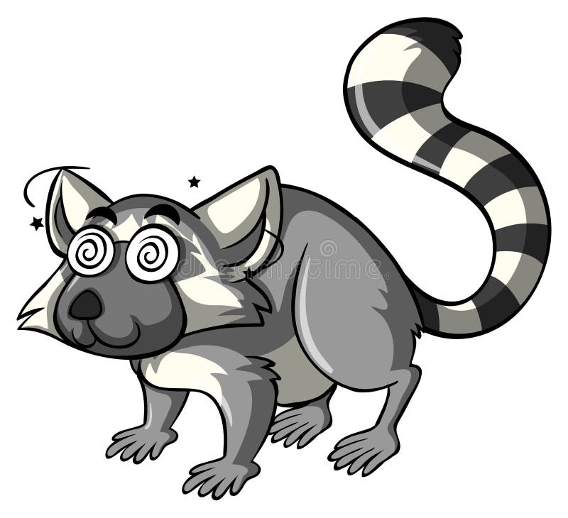 Lemur with dizzy eyes stock vector. Illustration of animal - 99083949
