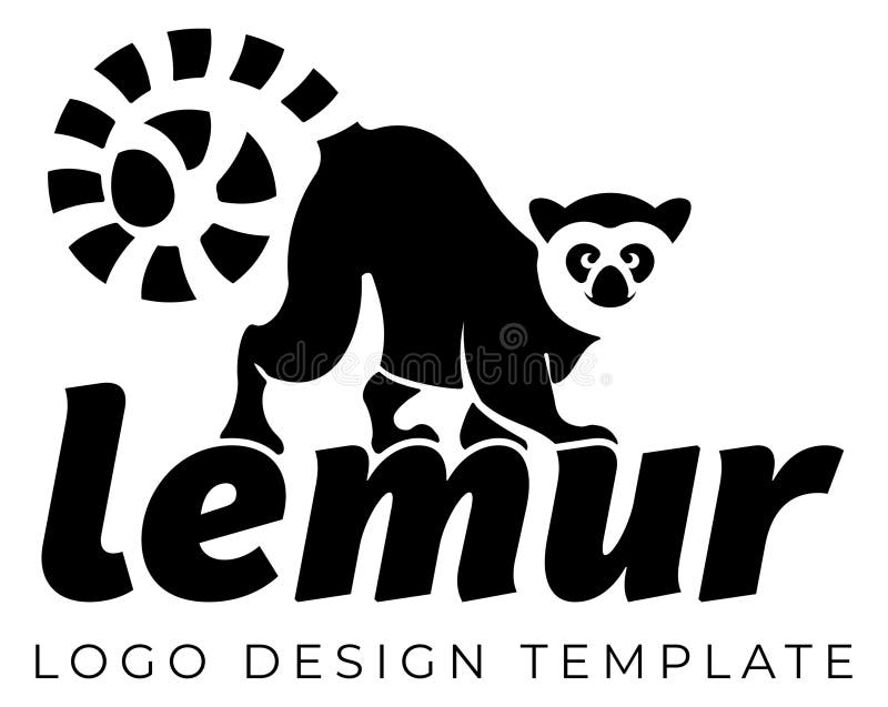Lemur logo design stock illustration. Illustration of tail - 389742328