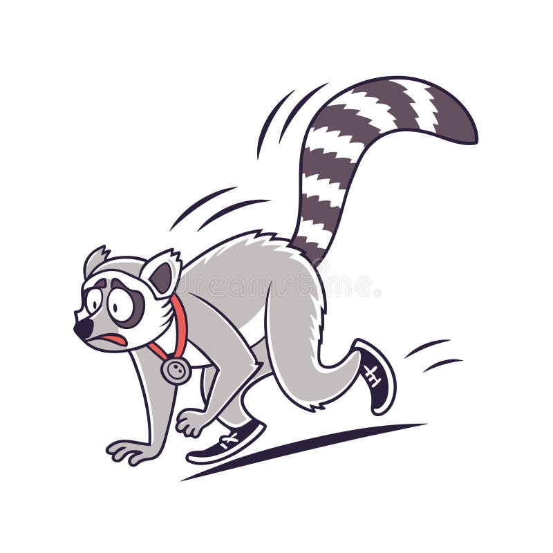 Lemur Racing Anxiously stock image. Illustration of lemur - 358464431