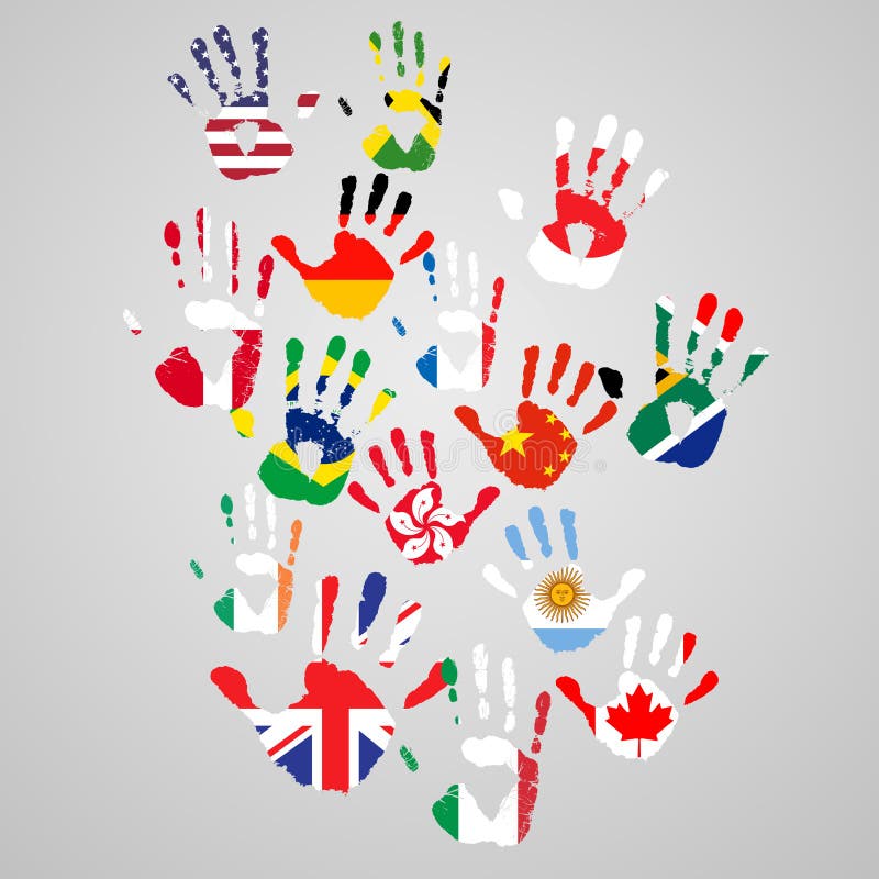 Diversity Handprints Around World Stock Illustrations – 7 Diversity ...