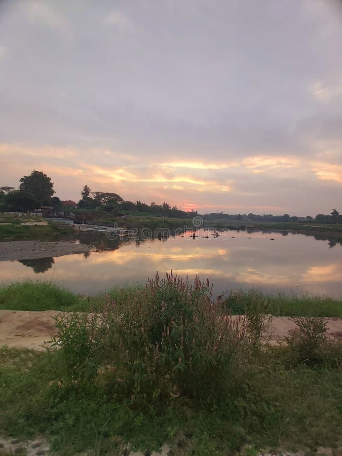 Lengkong Lake and the Beautiful Sunset Stock Image - Image of beautiful ...