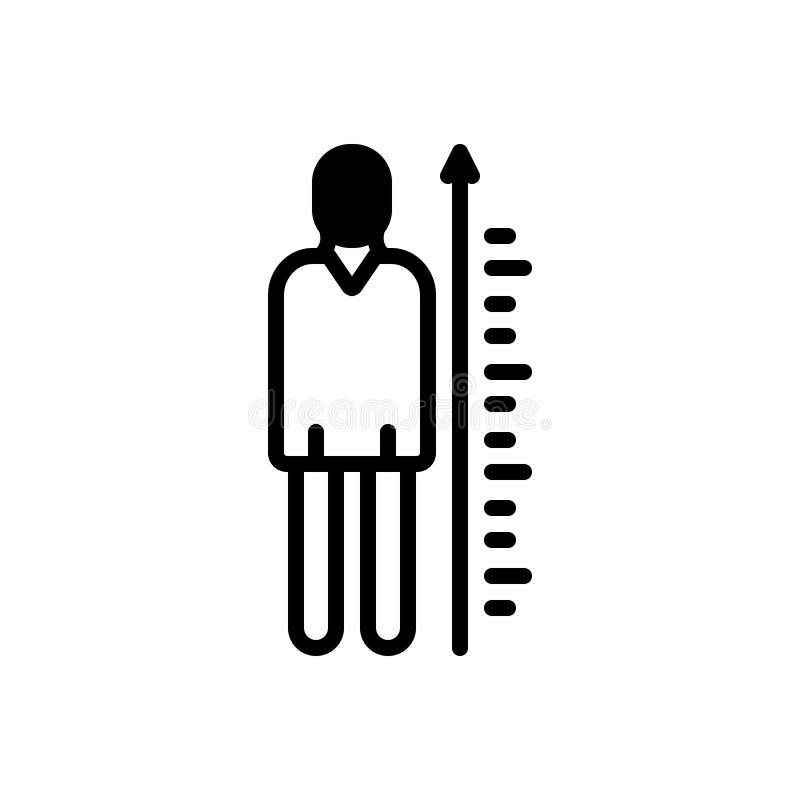 Black Solid Icon for Length, Person and Longness Stock Vector ...