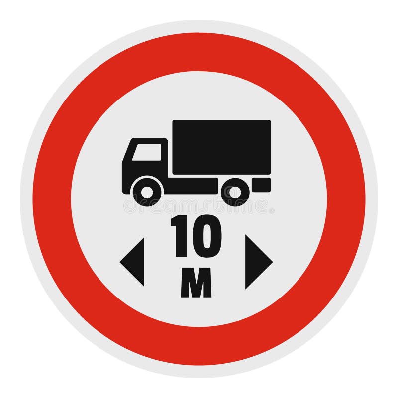 Length Restriction Icon, Flat Style. Stock Illustration - Illustration ...