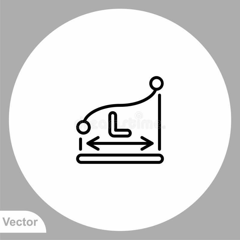 Length Vector Icon Sign Symbol Stock Vector - Illustration of graphic ...