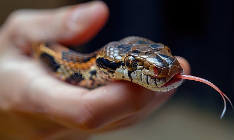 Lengua De Serpiente Sobre La Palma Stock de ilustración - Ilustración ...