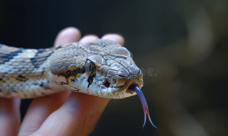 Lengua De Serpiente Sobre La Palma Stock de ilustración - Ilustración ...