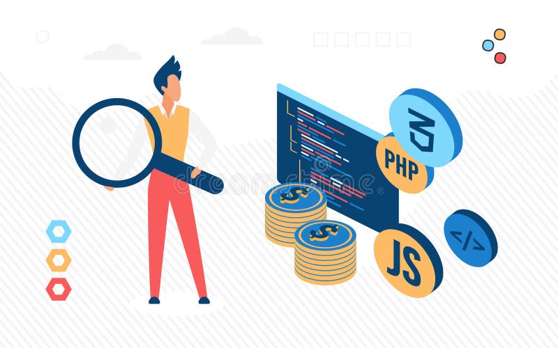 Lenguajes De Desarrollo De Programación De Software Ilustración del ...