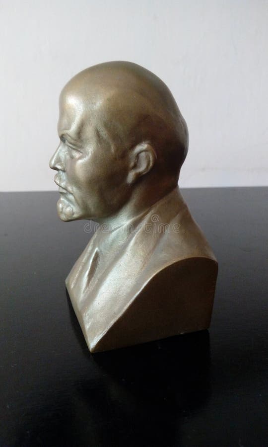 Lenin Figure in Black and White Background Stock Image - Image of ...
