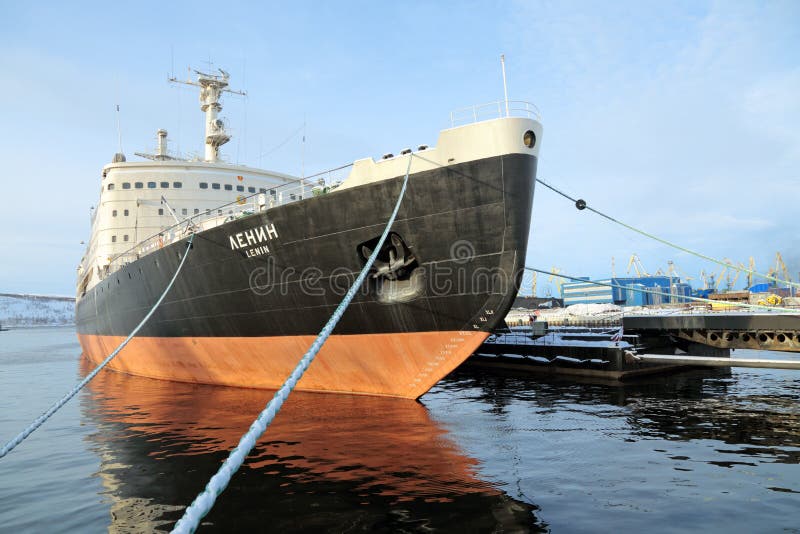 Lenin nuclear icebreaker editorial stock image. Image of pier - 77273669