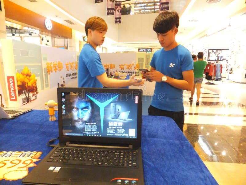 Lenovo computer promotions editorial stock photo. Image of asia - 77107488