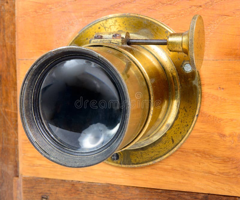 Lens of antique folding stock photo. Image of film, shutter - 46975240