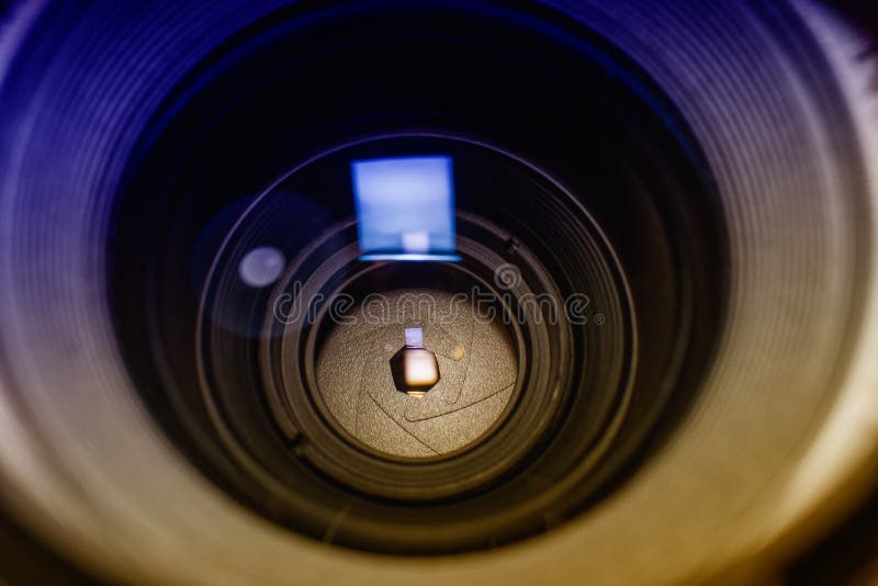 Lens aperture closeup stock photo. Image of focal, glass - 69051238