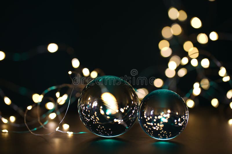 Lens Ball with a Clear and Green Light Shining through it, Creating a ...