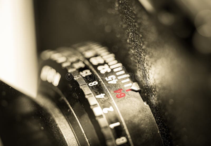 Lens barrel of view camera stock photo. Image of push - 47594164