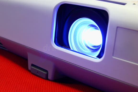 Lens and a Blue Beam Projector Stock Image - Image of projection ...