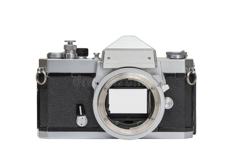 Antique 35mm SLR with Lens Removed and Shutter Open Stock Photo - Image ...
