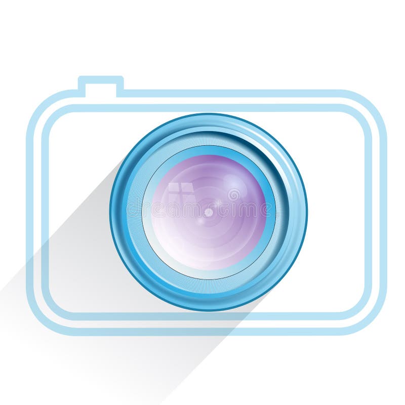 Lens, Camera Icon, Blue. Vector Stock Illustration - Illustration of ...
