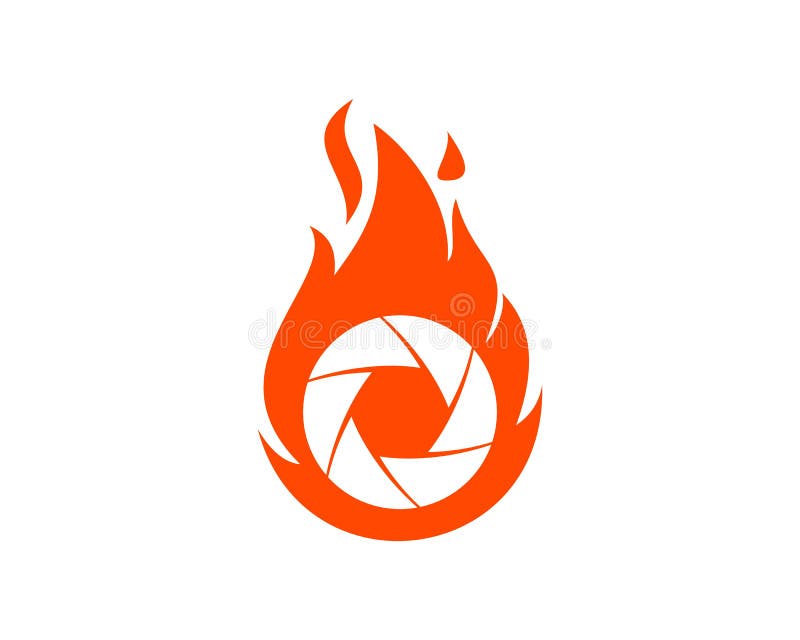 Lens Camera Inside in the Fire Flame Stock Vector - Illustration of ...