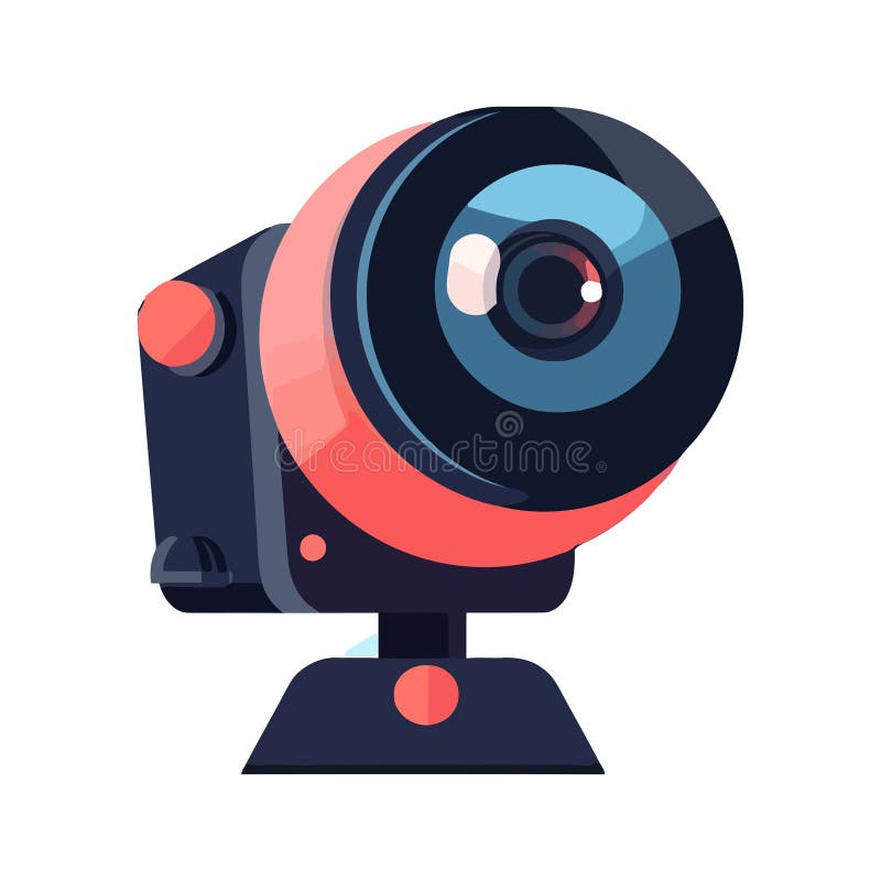 Lens Captures Modern Security Camera Stock Vector - Illustration of ...