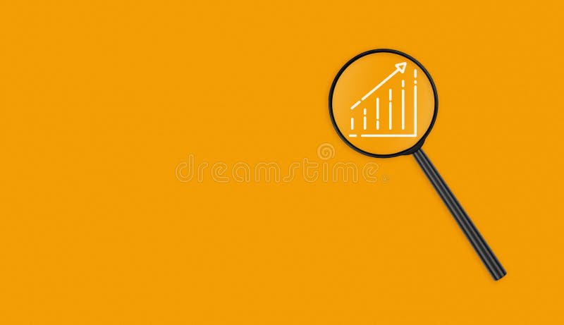 Lens with Chart on Orange Background Close Up Stock Image - Image of ...
