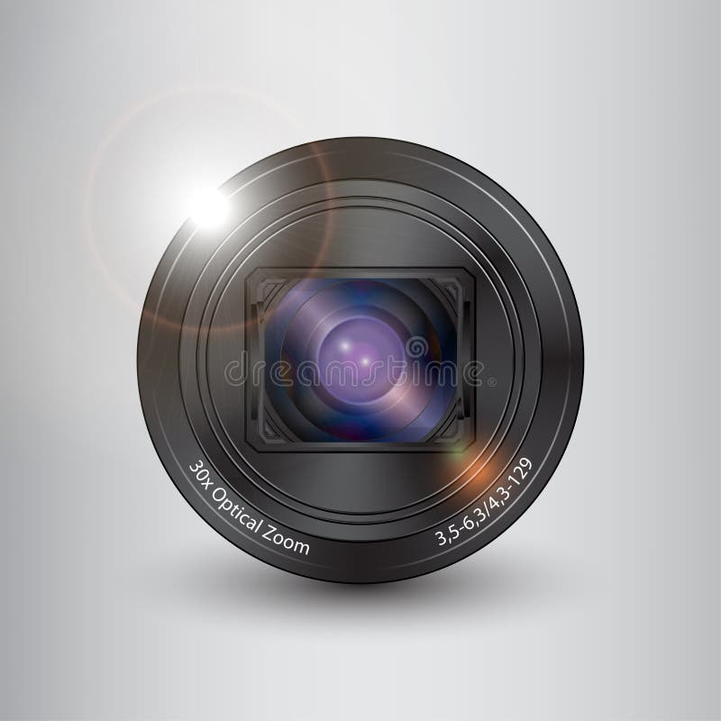 Lens digital camera stock illustration. Illustration of element - 61204290
